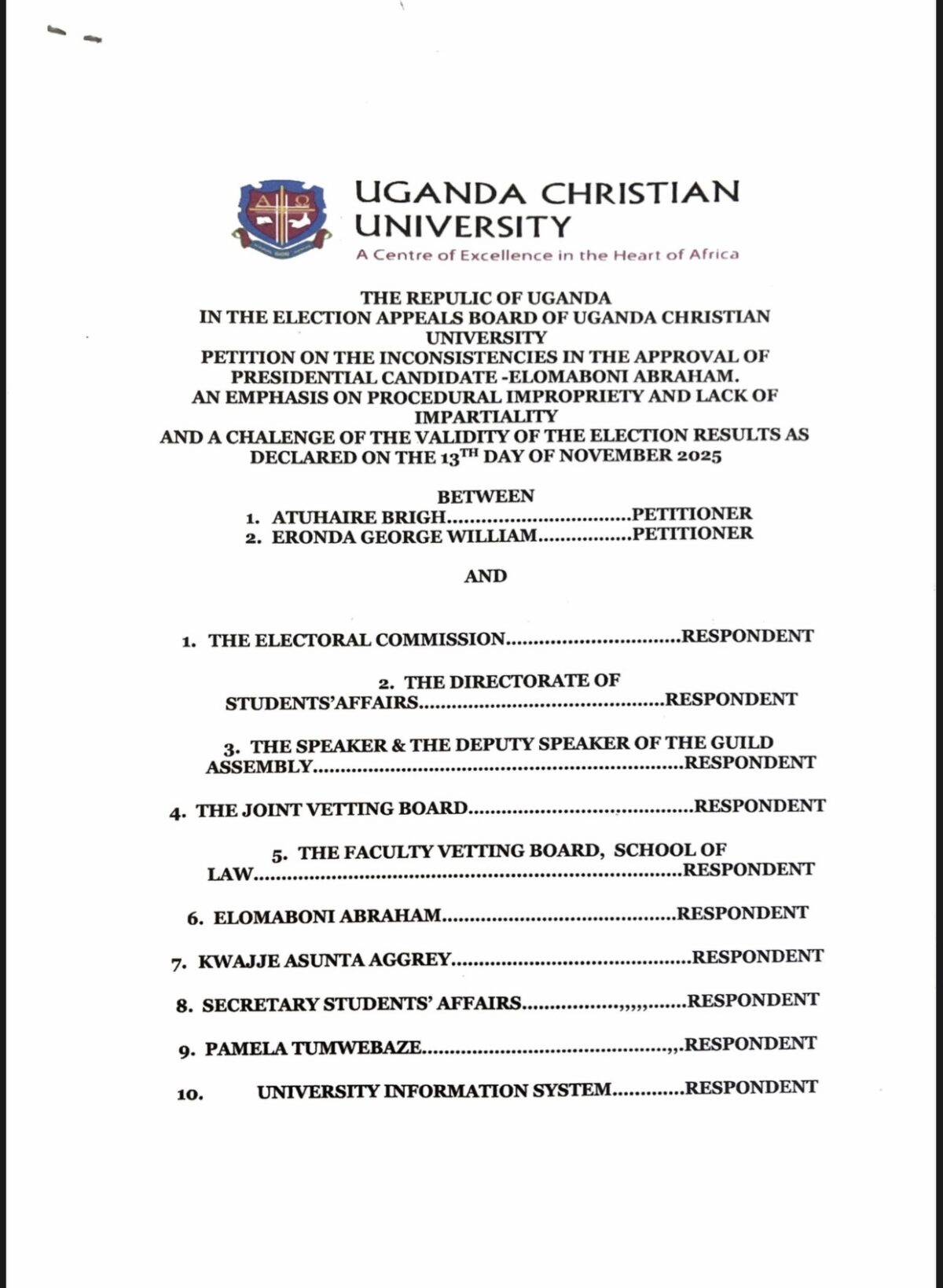 Atuhaire petitions Guild Elections – The Standard Digital